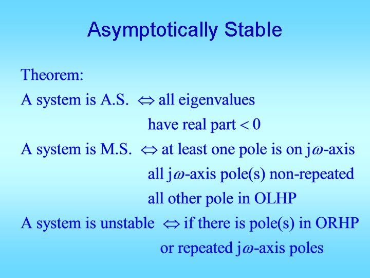 Time domain response specifications Defined based on unit