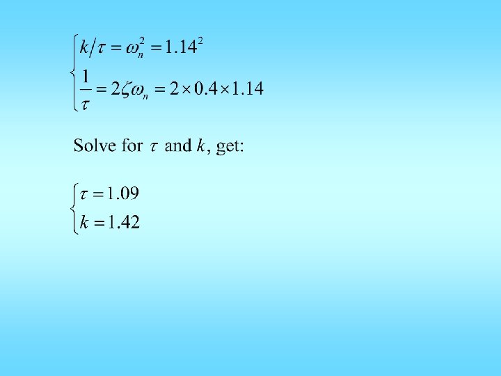Time domain response specifications Defined based on unit