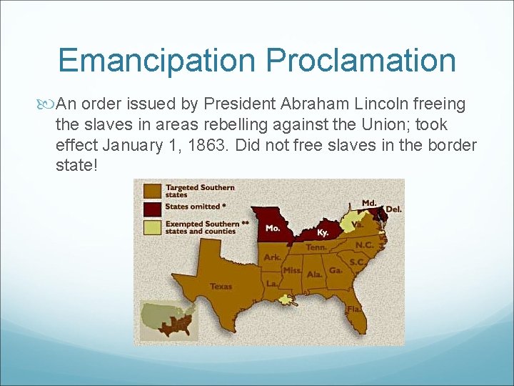 Civil War Vocabulary Border States Delaware Kentucky Maryland