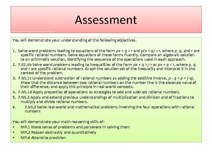 Operations with Rational Numbers Day Twelve Essential Question