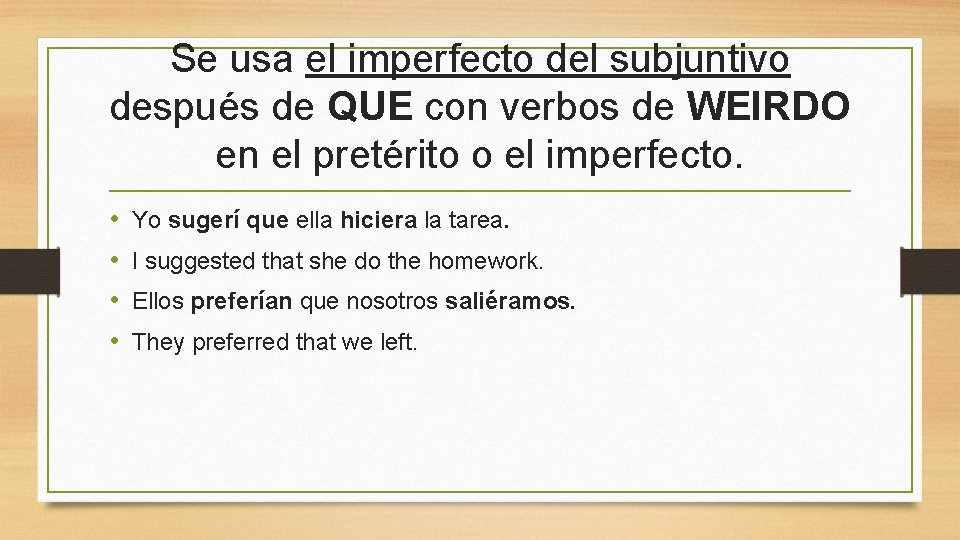 Apuntes el imperfecto del subjuntivo Adis ron Se