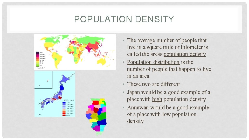CHAPTER 3 SECTION 1 POPULATION POPULATION DISTRIBUTION People