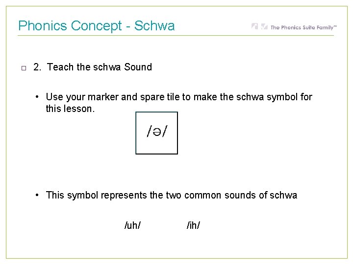 Boost Lesson 25 Phonics Concept Phonics Concept Schwa
