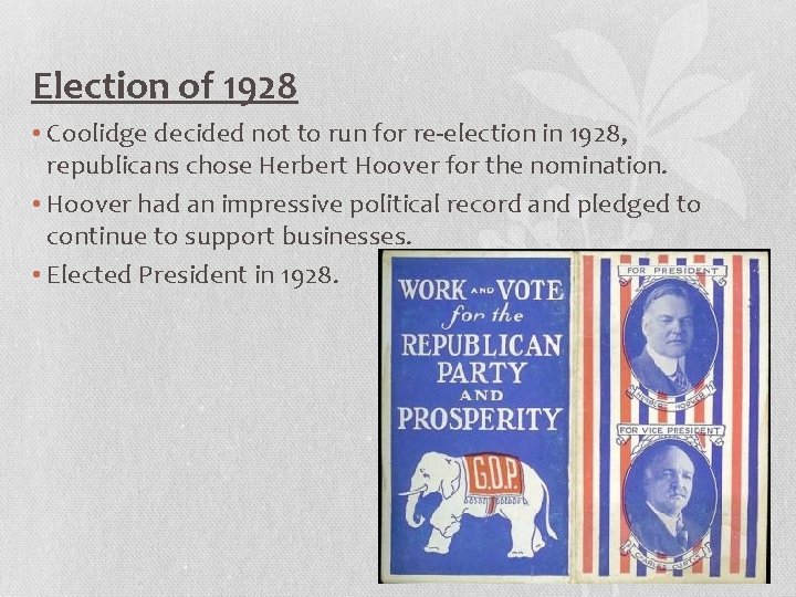 CHAPTER 21 THE GREAT DEPRESSION BEGINS The Big