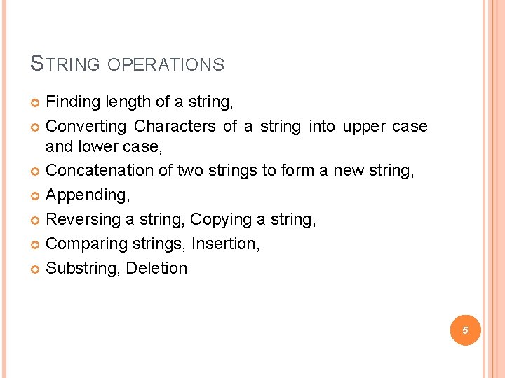 UNIT 2 STRINGS 1 Marks 7 SYLLABUS 2