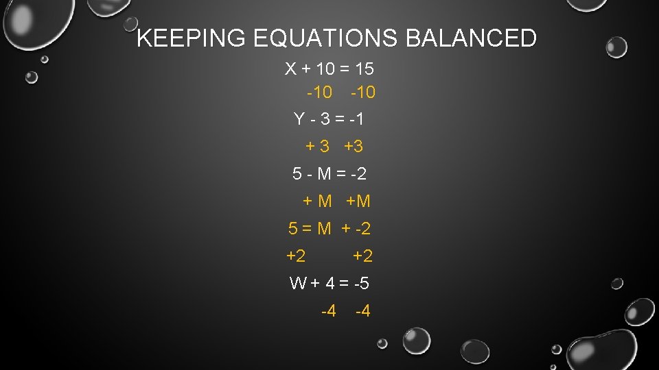 BALANCING EQUATIONS GRADE 6 UNIT 5 OBJECTIVE I