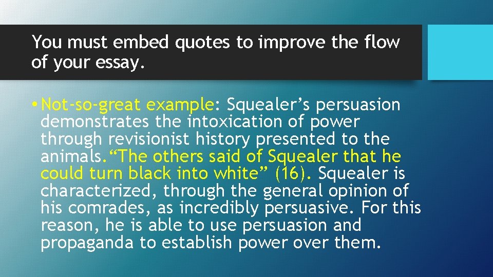 Writing Lesson Embedding quotes Intros Conlusions Writing Lesson