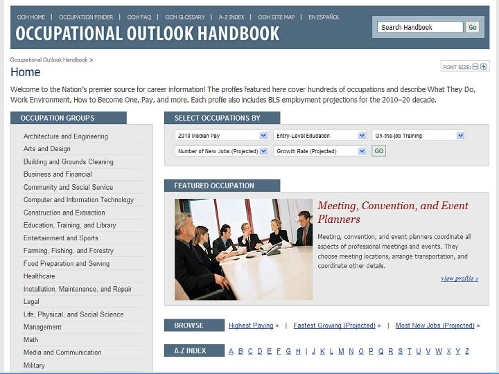 BLS Occupational Outlook Handbook May 23 rd 2012