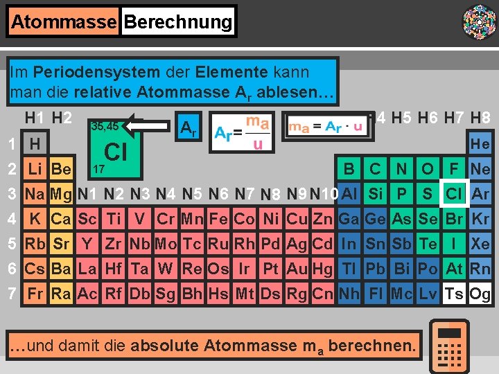 Atommasse Berechnen