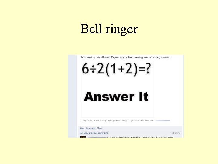 Welcome M White Pre Calculus Math Bell ringer