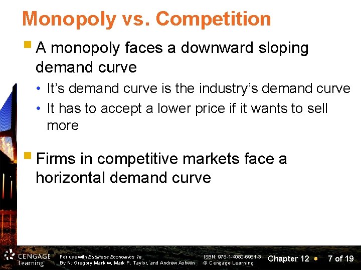 12 MARKET STRUCTURES For use with Business Economics