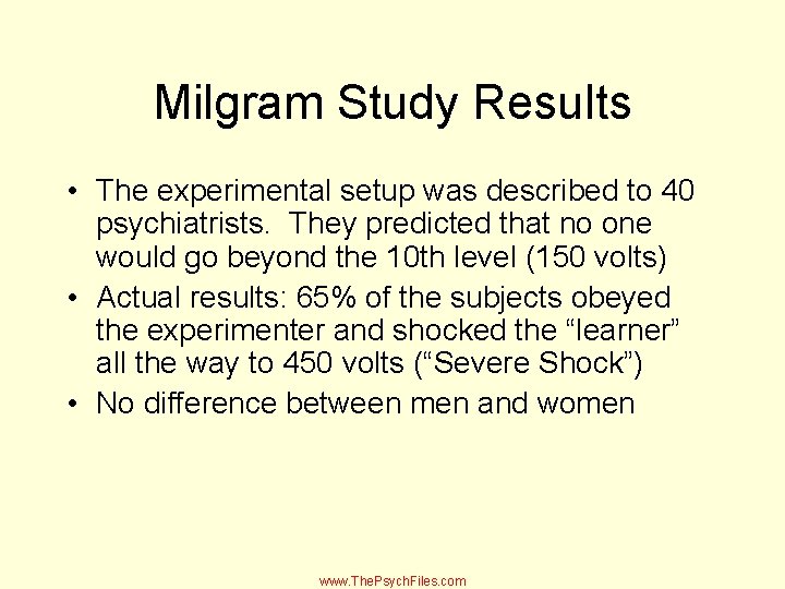 The Milgram Obedience Studies 1963 1965 And Milgram