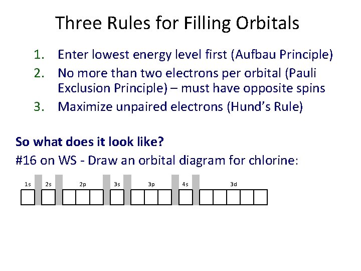 Orbitals and Quantum Numbers Electron Orbitals Describes the