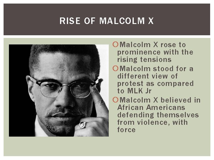 MALCOLM X AND THE BLACK PANTHER MOVEMENT RACE