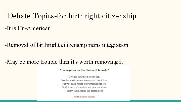 The Case for Birthright Citizenship by Linda Chavez