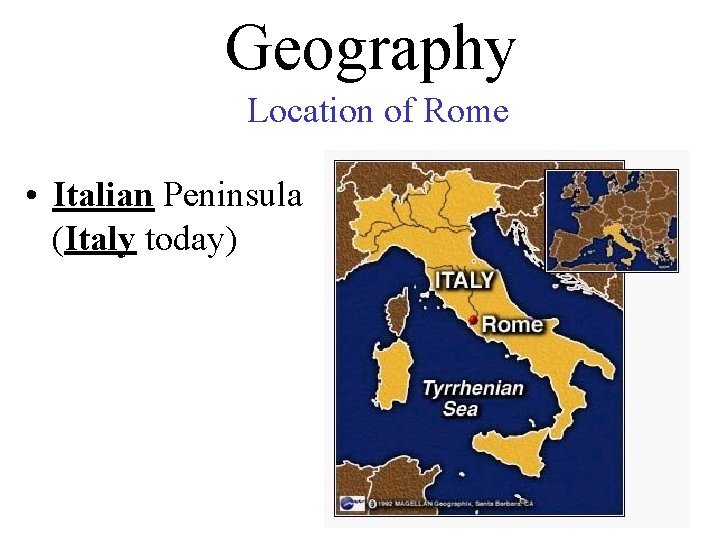Rome From Republic to Empire Geography Location of