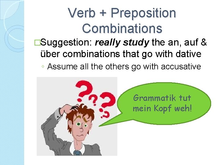 Verb Preposition Combinations Deutsch III Notizen Einheit Rechte