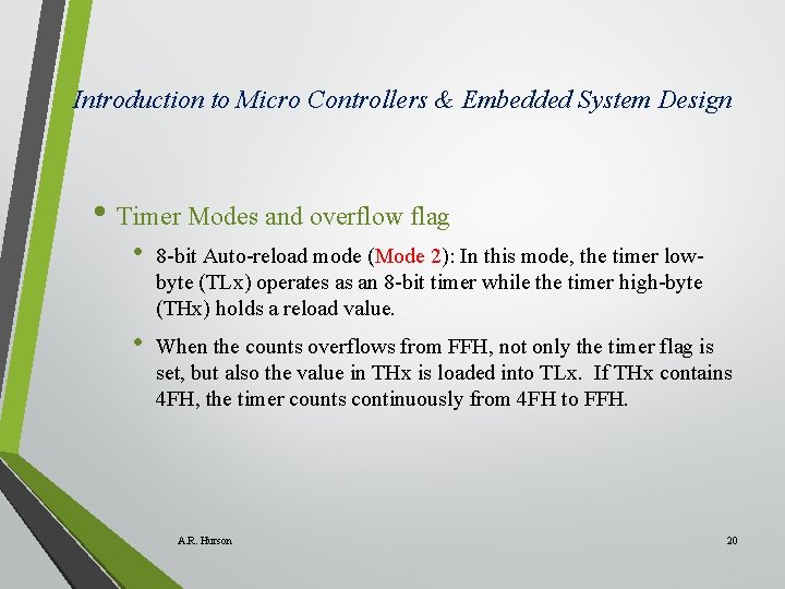 Introduction to Micro Controllers Embedded System Design Timer
