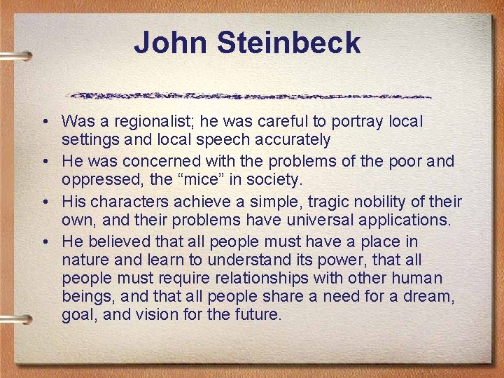 John Steinbeck Of Mice and Men John Steinbeck