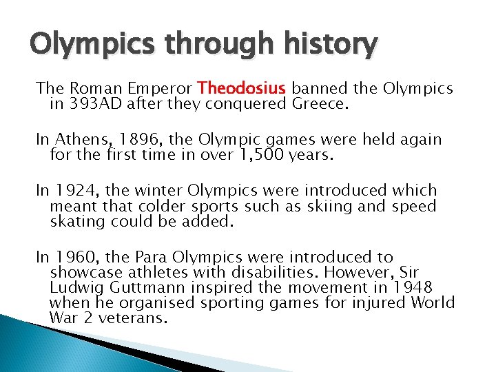 Virtual Sports day A brief history of the