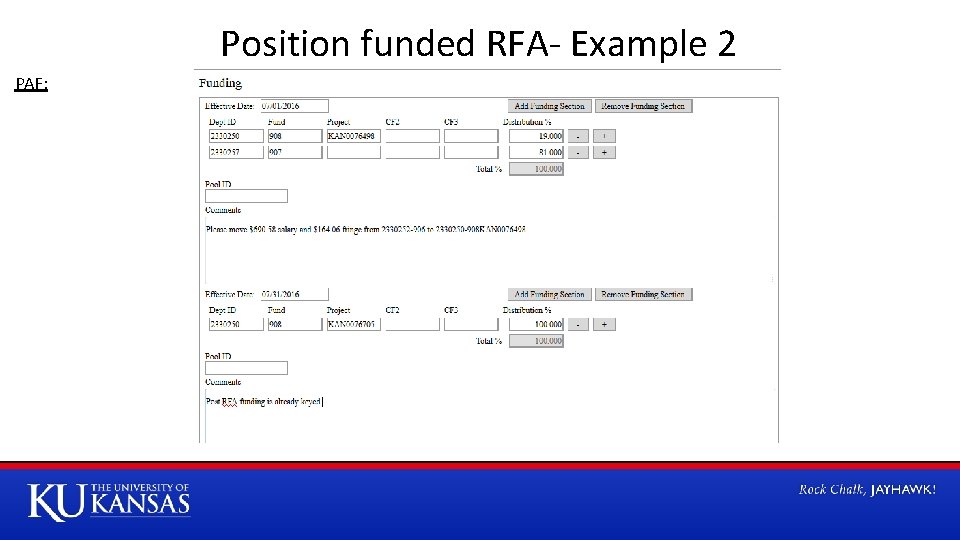 Payroll RFA Submission Process and Examples Payroll Office