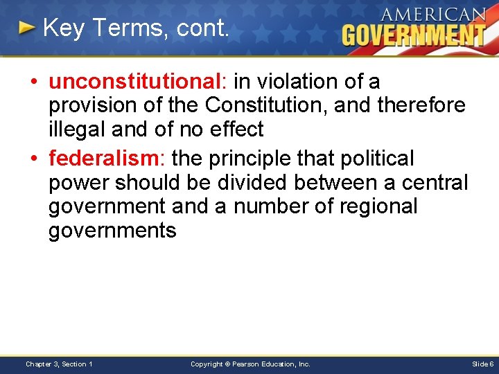 Chapter 3 The Constitution Section 1 Objectives 1