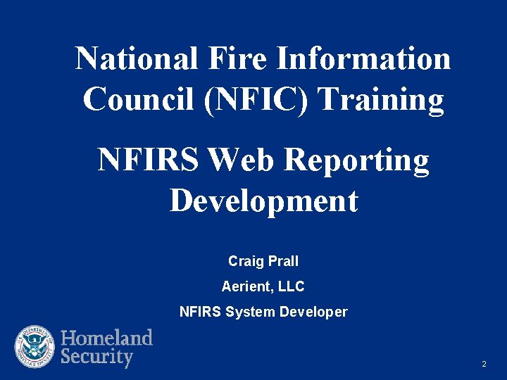 National Fire Information Council NFIC Training NFIRS Web
