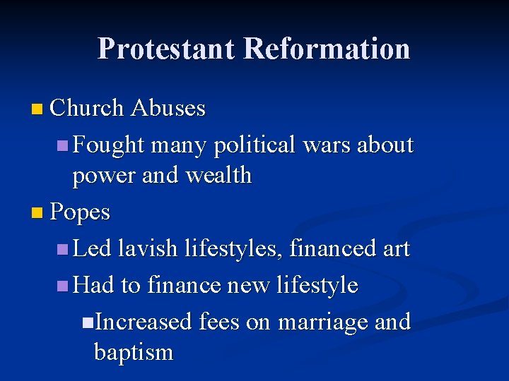 Religious Reformations Protestant Reformation n Background n Unequal