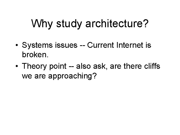 To NC workshop Next generation architecture H Balakrishnan