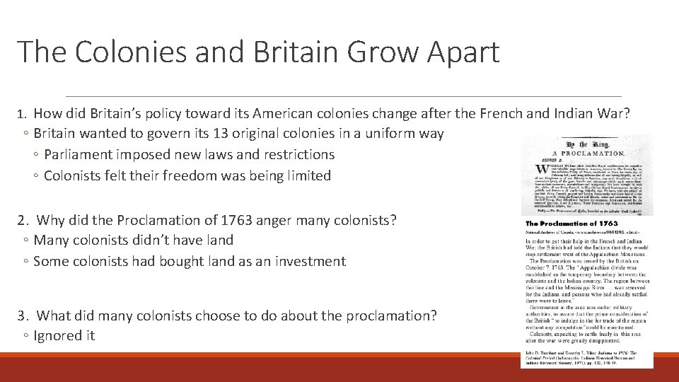 Tighter British Control CHAPTER 6 SECTION 1 Bell