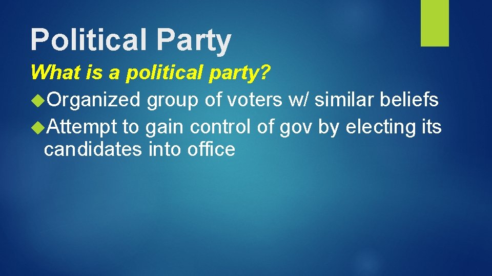 UNIT 2 Political Parties Political Culture TEXTBOOK CHAPTERS