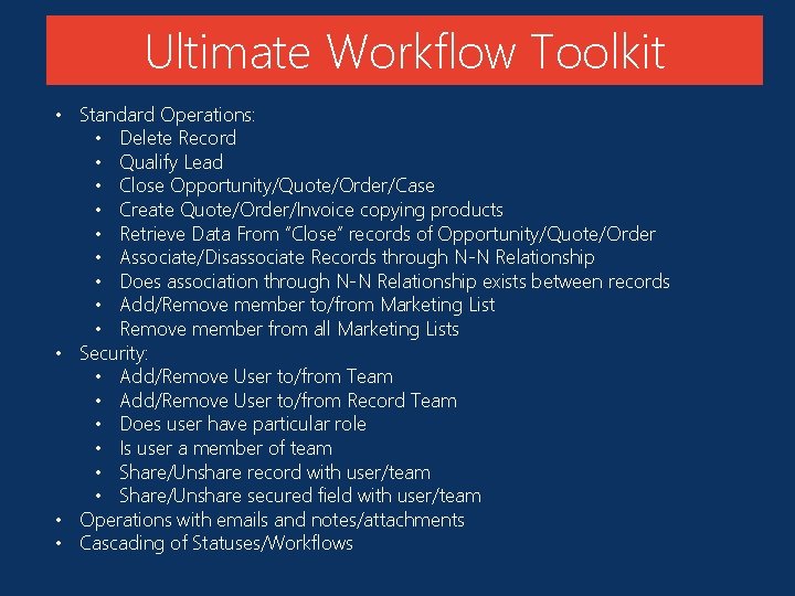 Ultimate Workflow Toolkit for Dynamics 365 Andrew Butenko