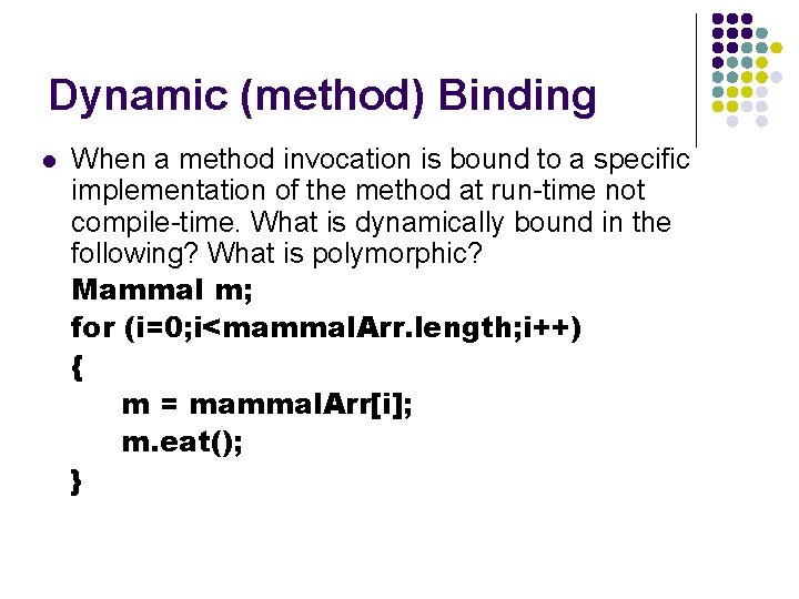 Inheritance And Dynamic Binding Jia Chapter 5 Static