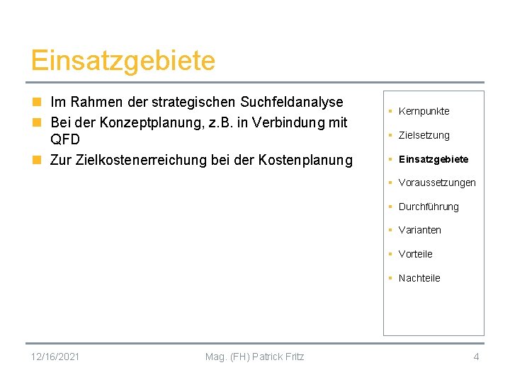 Methode Umweltanalyse Benchmarking erstellt von Mag FH Patrick