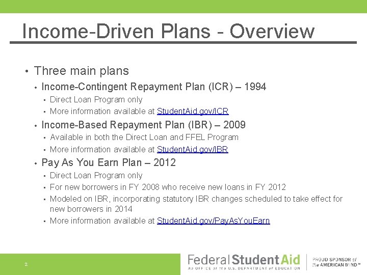 Session 8 IncomeDriven Repayment Plans Public Service Loan