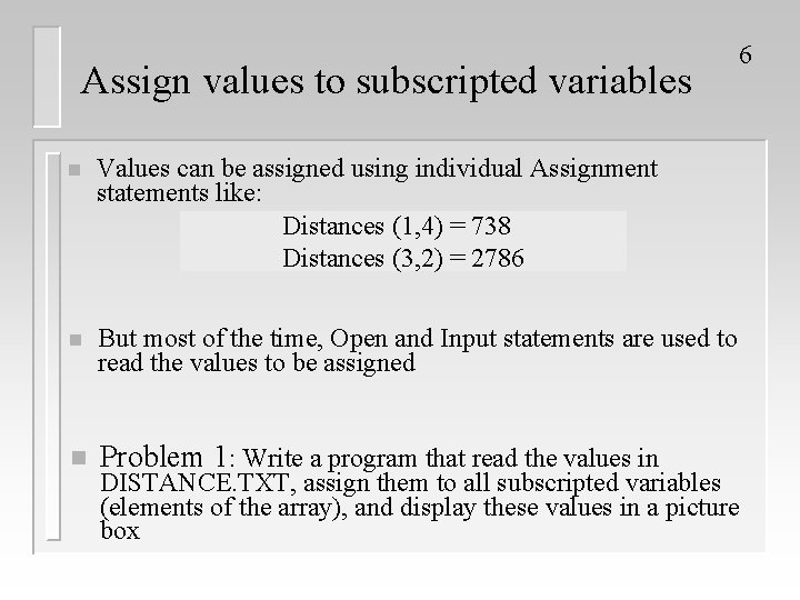 School of Business Eastern Illinois University TwoDimensional Arrays