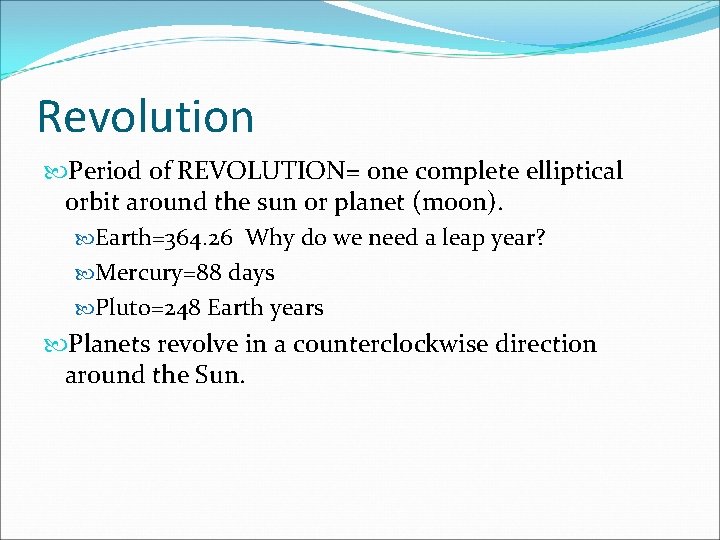 Movements of Earth Vocabulary Rotation Revolution Perihelion Aphelion