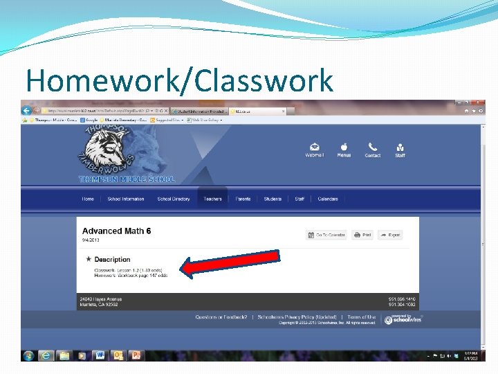 Back to School Night 2013 2014 6 th