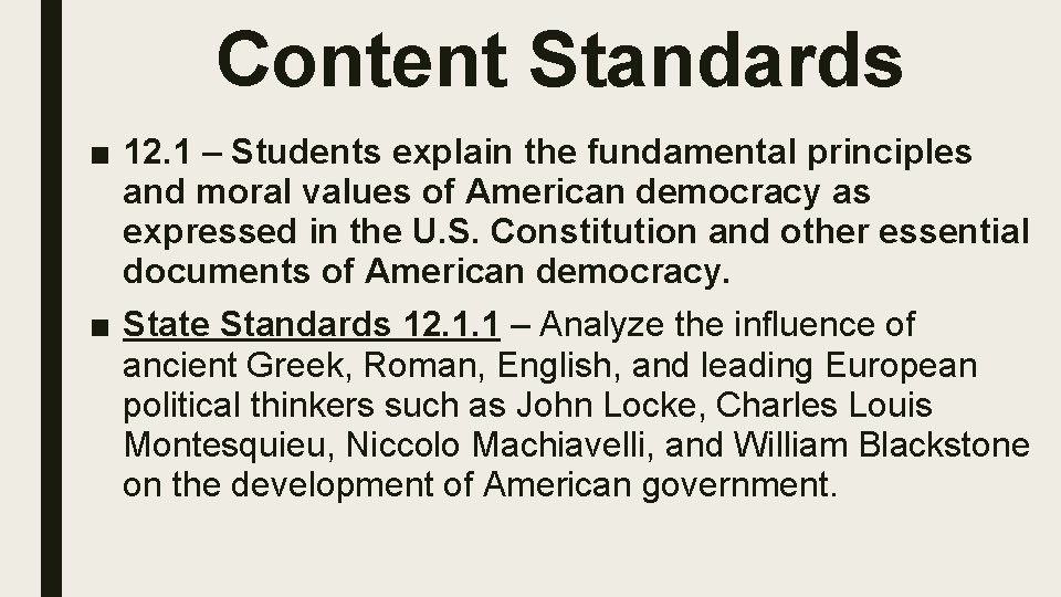 ORIGINS OF AMERICAN GOVERNMENT PART 1 Textbook Chapter