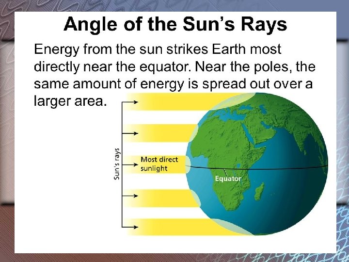 Something to think about Why is it warmer