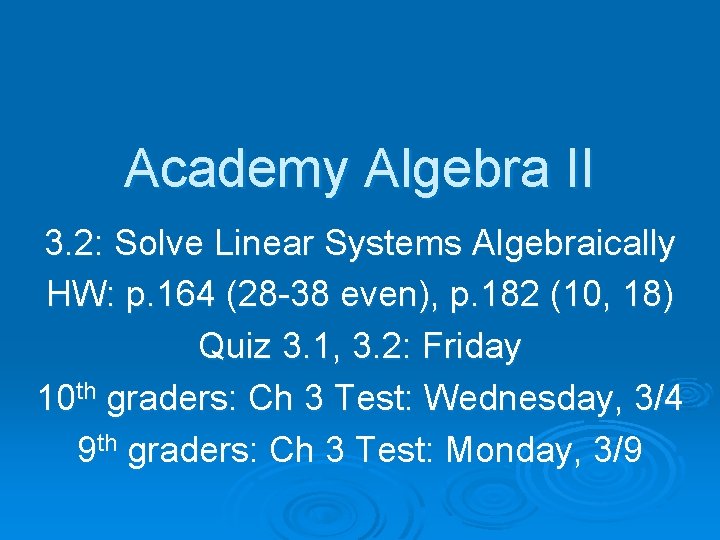 Academy Algebra II 3 1 Solve Linear Systems
