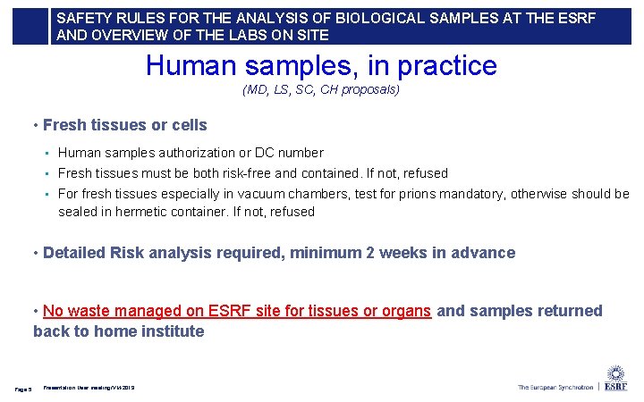 SAFETY RULES FOR THE ANALYSIS OF BIOLOGICAL SAMPLES