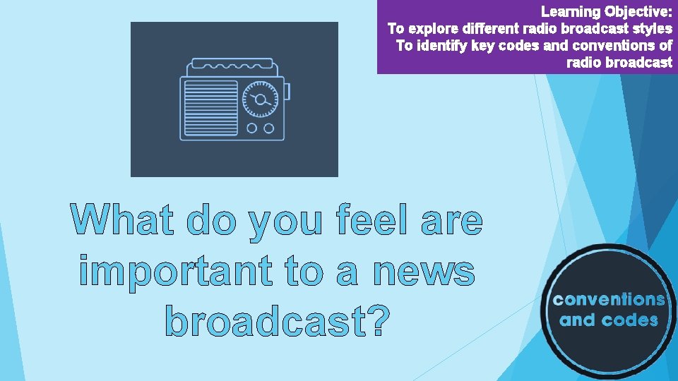 Unit 14 Radio Production Learning Objective To explore