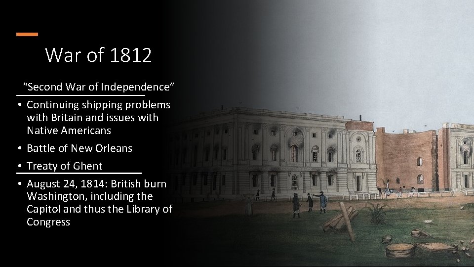 War of 1812 and the New Library of