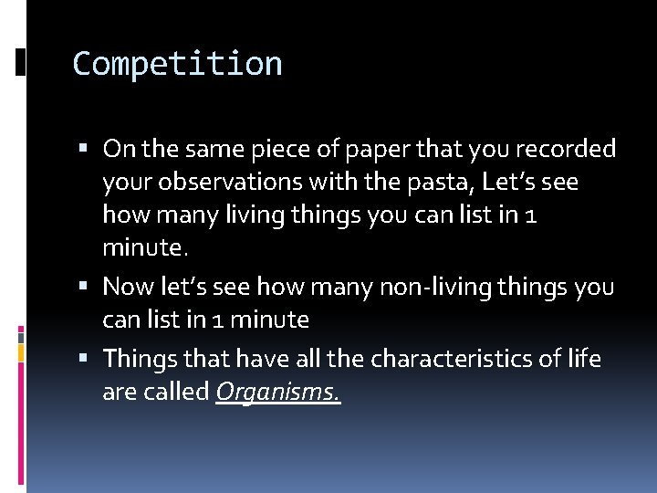 Unit 1 Lesson 1 CHARACTERISTICS OF LIFE Lab