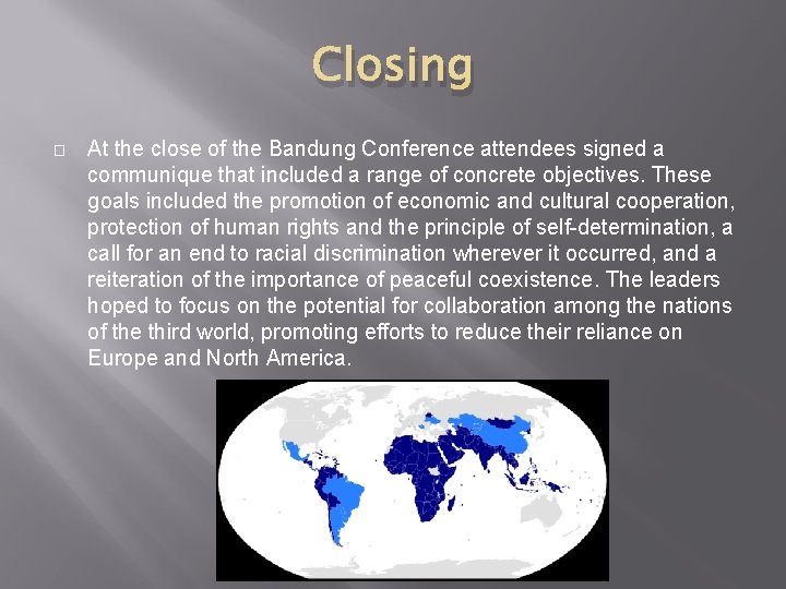 NON ALIGNMENT BANDUNG CONFERENCE Bandung conference In April