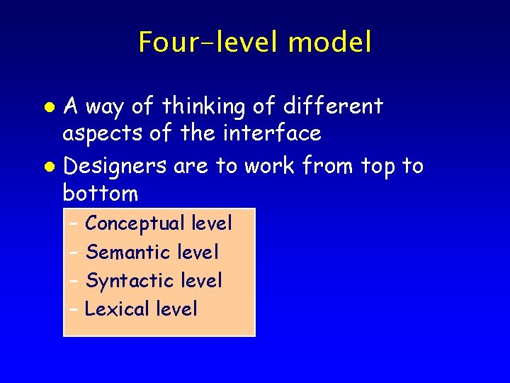 Design Guidelines cont Marti Hearst UCB SIMS SIMS