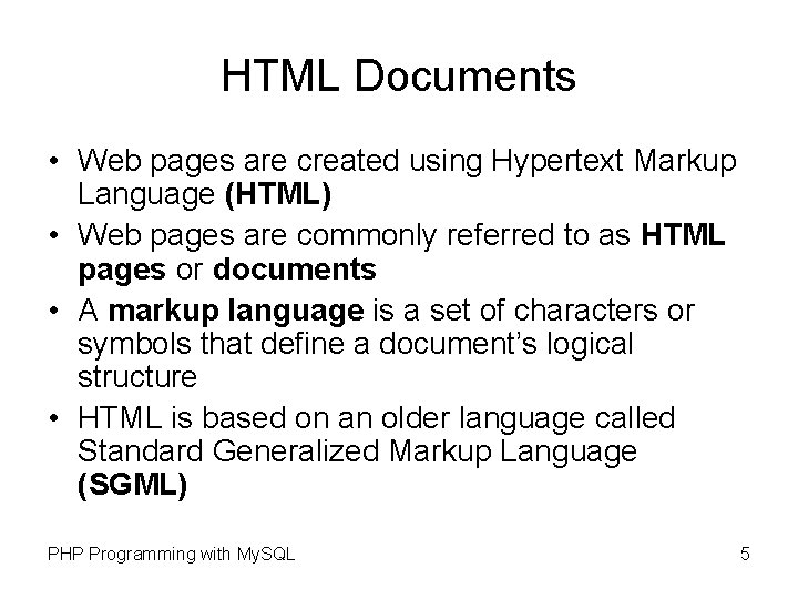 Chapter 1 Introduction to Web Development PHP Programming