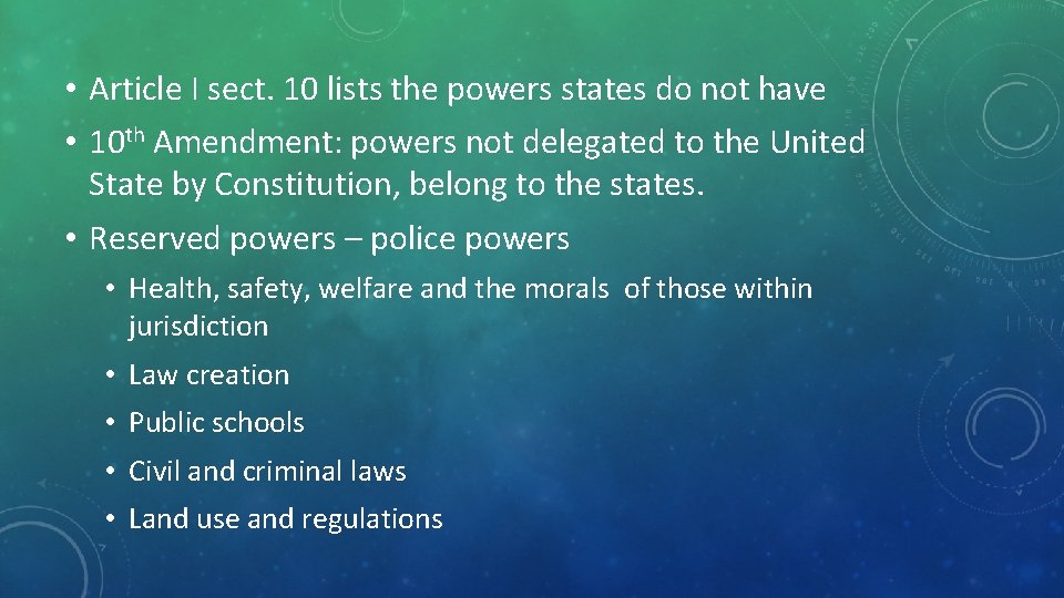 AMERICAN FEDERALISM LESSON 26 LESSON OBJECTIVES Explain how