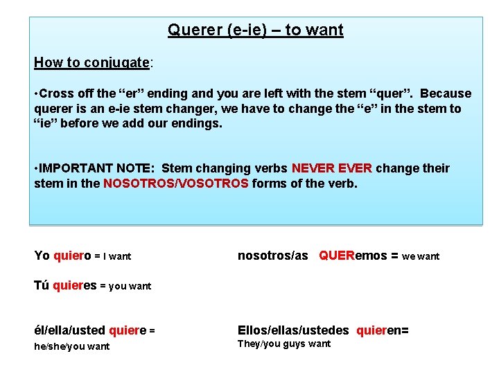 Stemchanging Verbs Espaol 1 Avancemos Leccin 4 1
